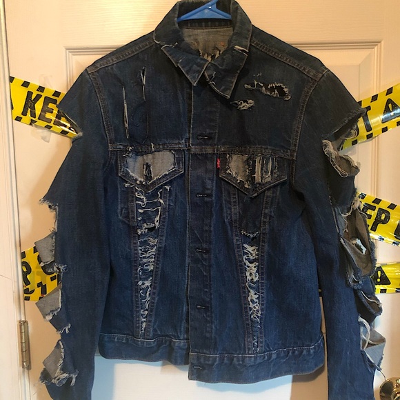 Levi's | Jackets & Coats | Handmade Super Distressed Levis Jean Jacket ...